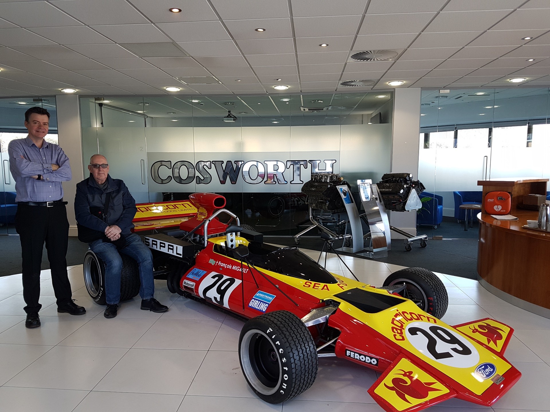 Connew PC1 F1 Car Visits Cosworth with Modatek